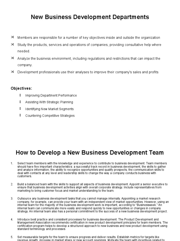 New Business Development Guide | PDF | Business