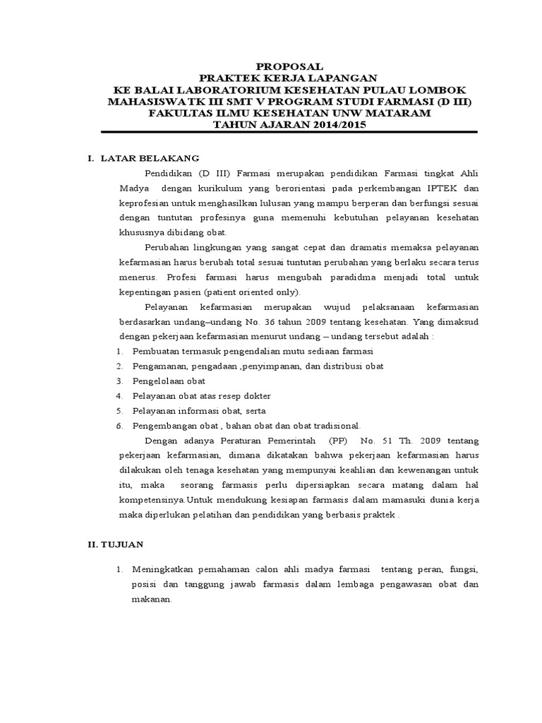 Proposal Bpom | PDF | Sains & Matematika
