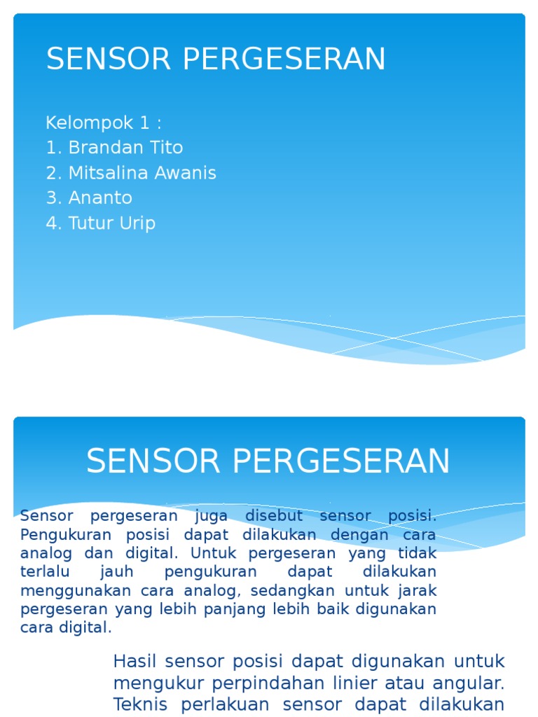 Sensor Pergeseran Presentasi | PDF | Teknologi & Rekayasa