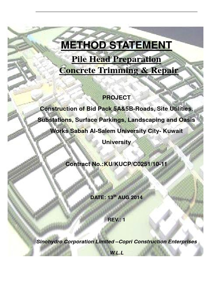 Method Statement For Pile Head Breaking | PDF | Deep Foundation | Concrete