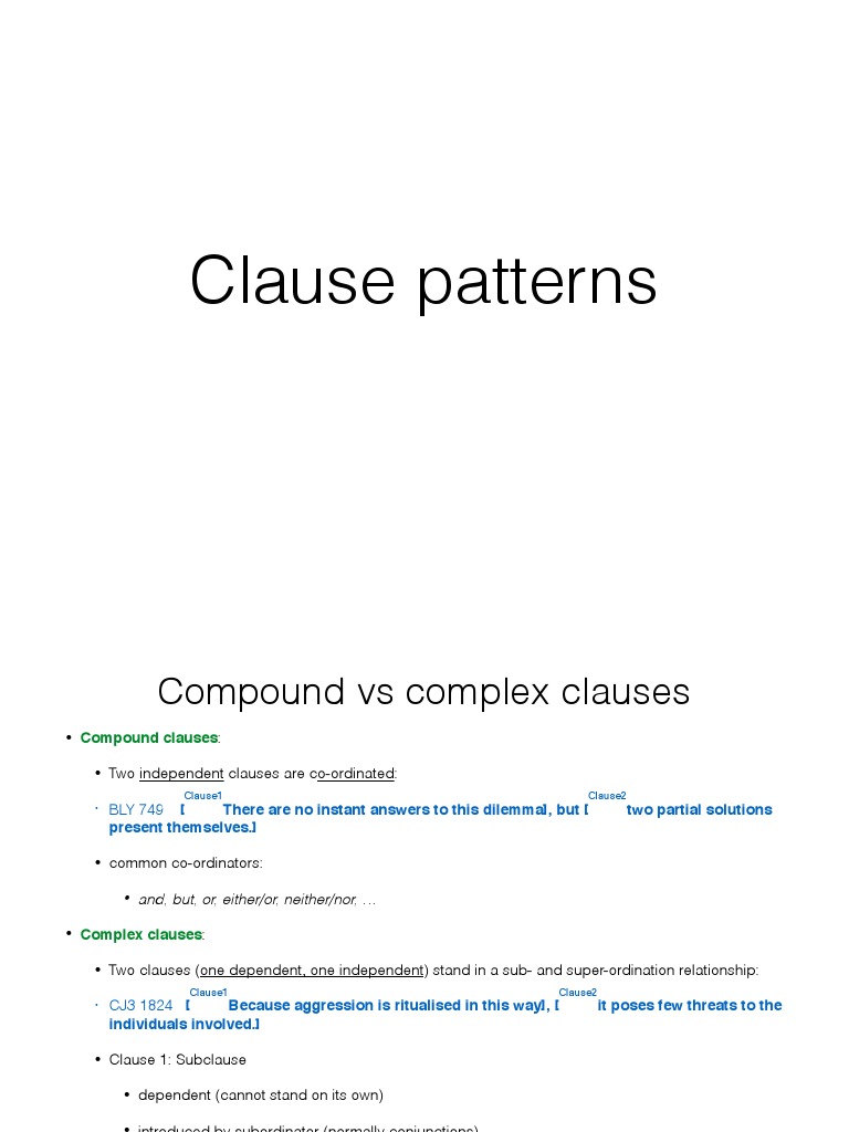 Clause Patterns | PDF | Clause | Verb