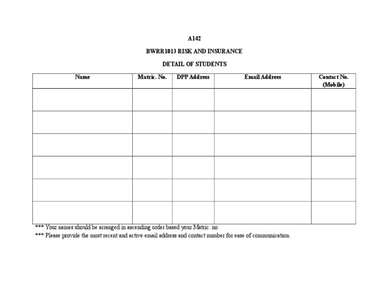 Student Details Form | PDF