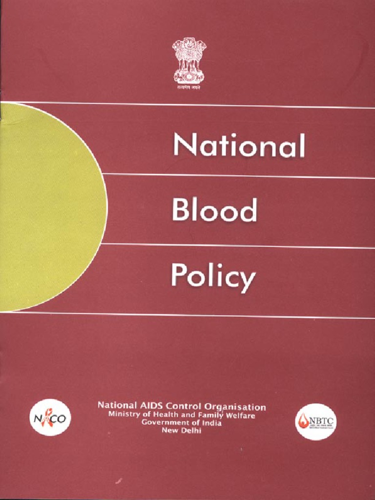 National Blood Policy | PDF | Blood Donation | Blood Transfusion