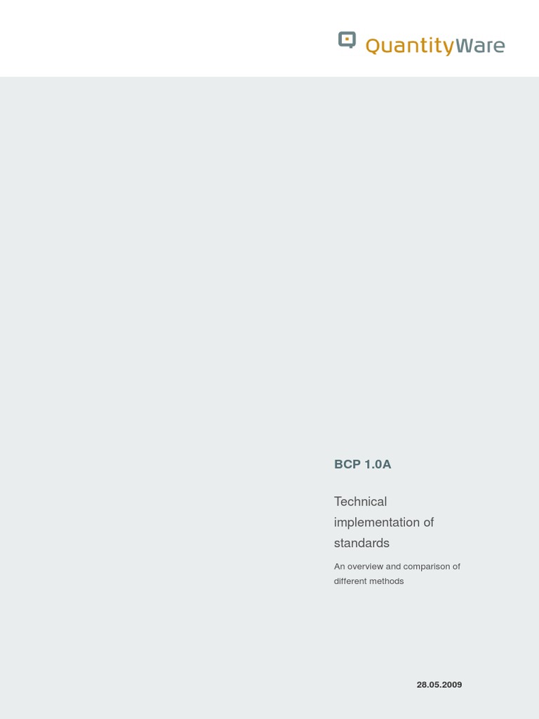 BCP 1.0A: Technical Implementation of Standards | PDF