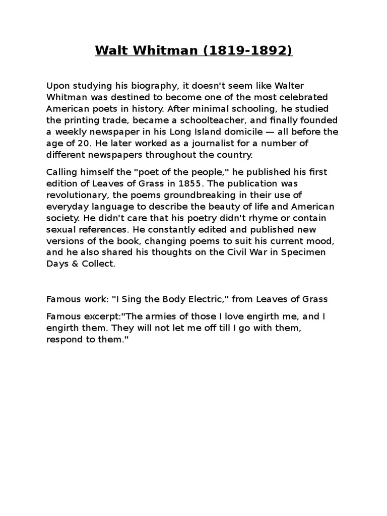 Walt Whitman | PDF