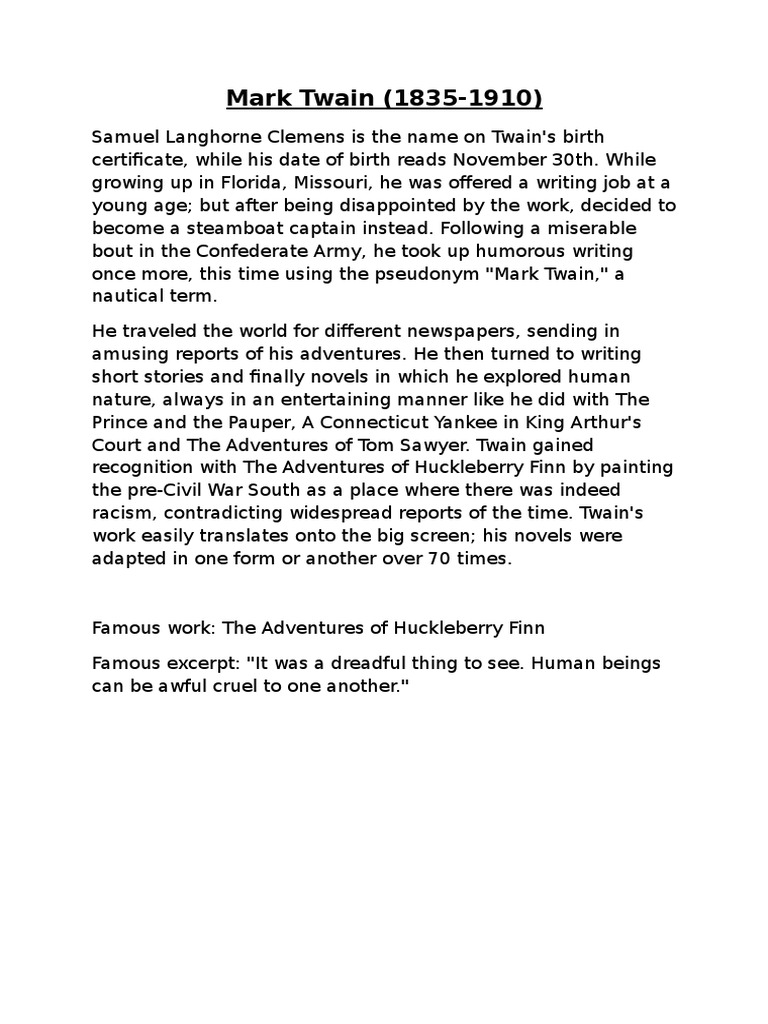 Mark Twain | PDF