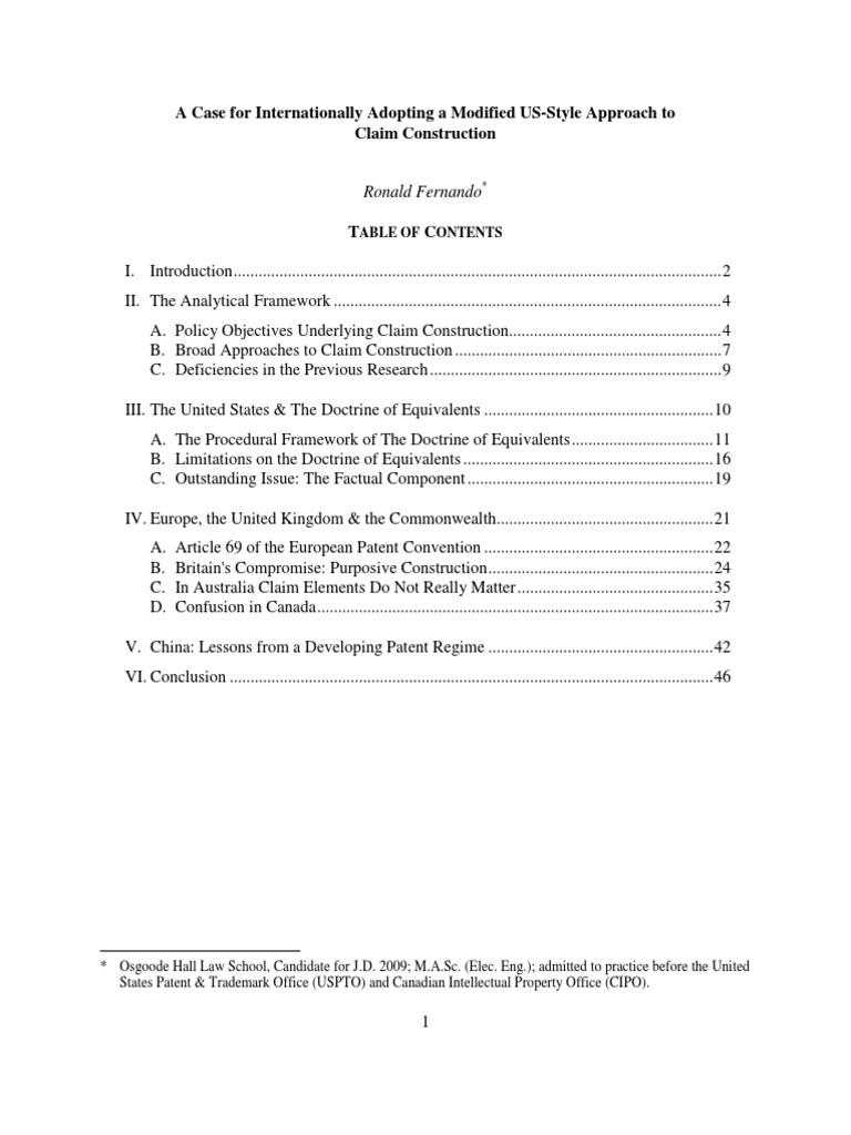 Claim Construction | PDF | Doctrine Of Equivalents | Patent Claim