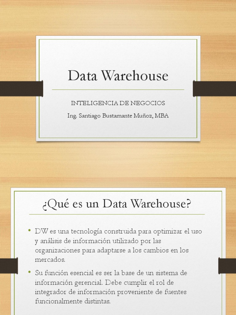 Bodega de Datos | PDF | Almacén de datos | Datos