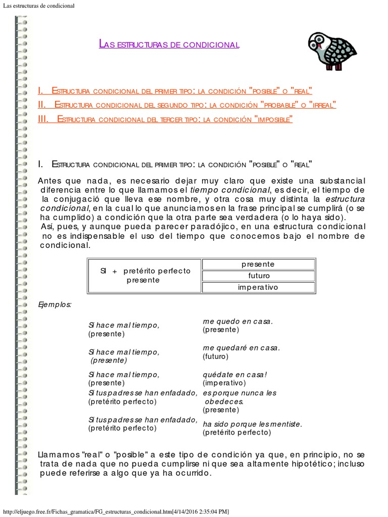Las Estructuras de Condicional | Descargar gratis PDF | Gramática ...