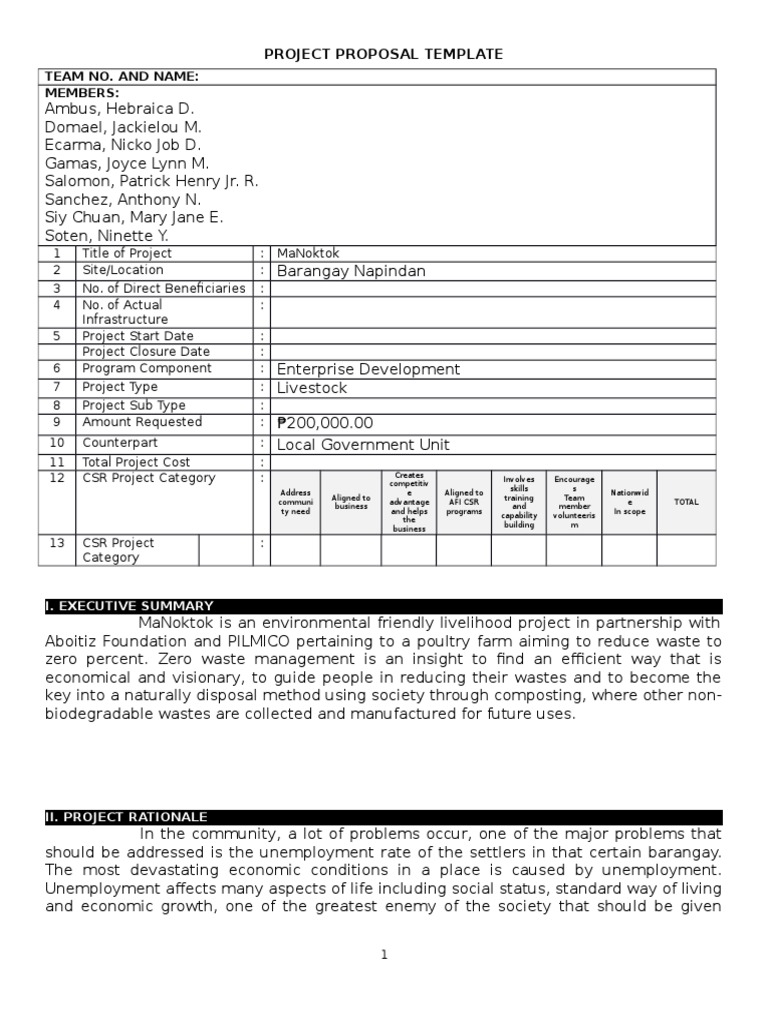 2015 New Project Proposal Template | PDF | Unemployment | Social Science