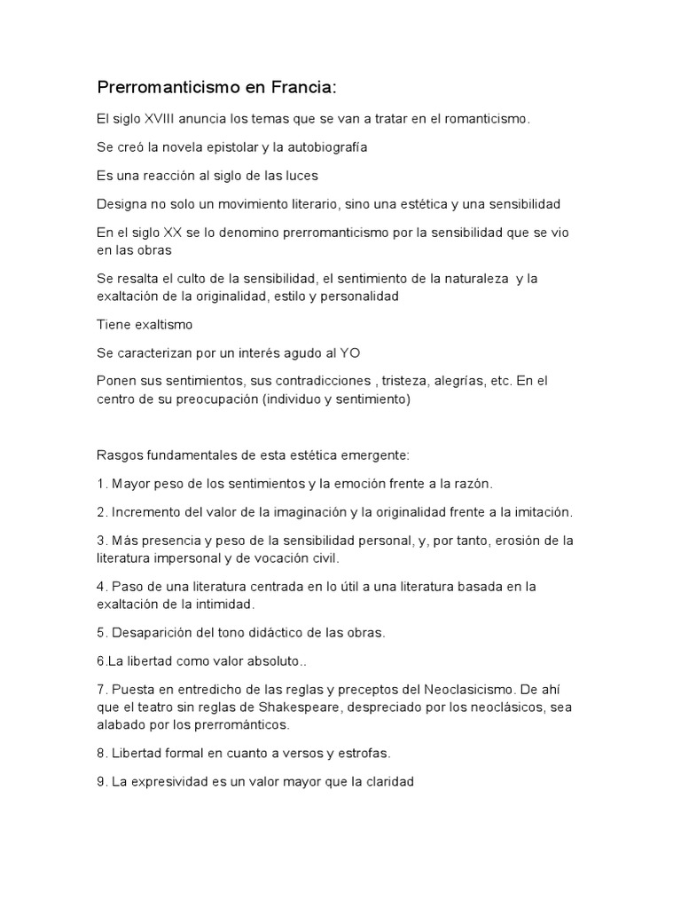 Preromanticismo en Francia. | PDF | Jean-Jacques Rousseau | Romanticismo