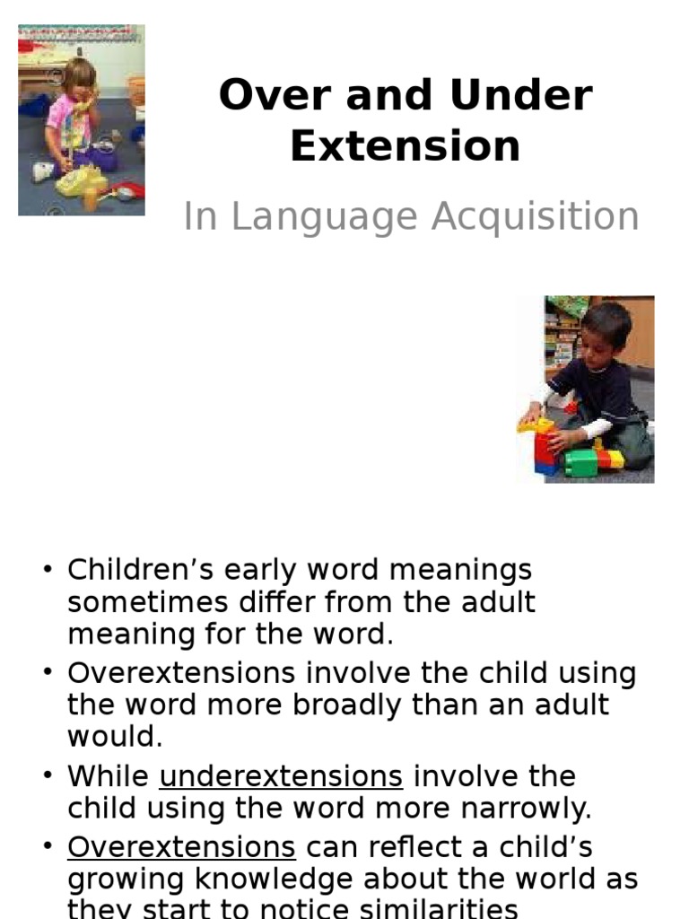 Over and Under Extension: in Language Acquisition | PDF