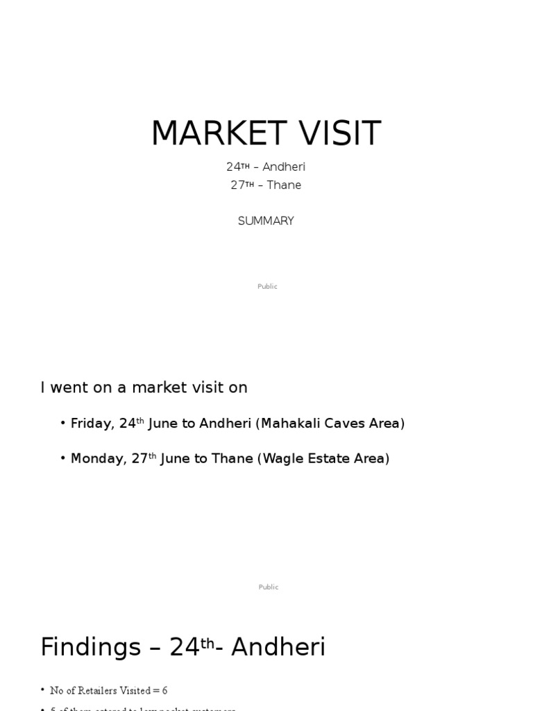 Market Visit Report: Andheri & Thane | PDF | Retail | Telecommunications