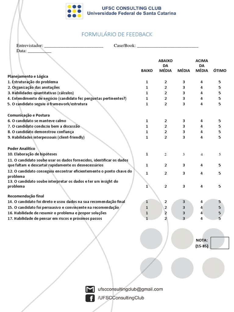 Formulário de feedback | PDF