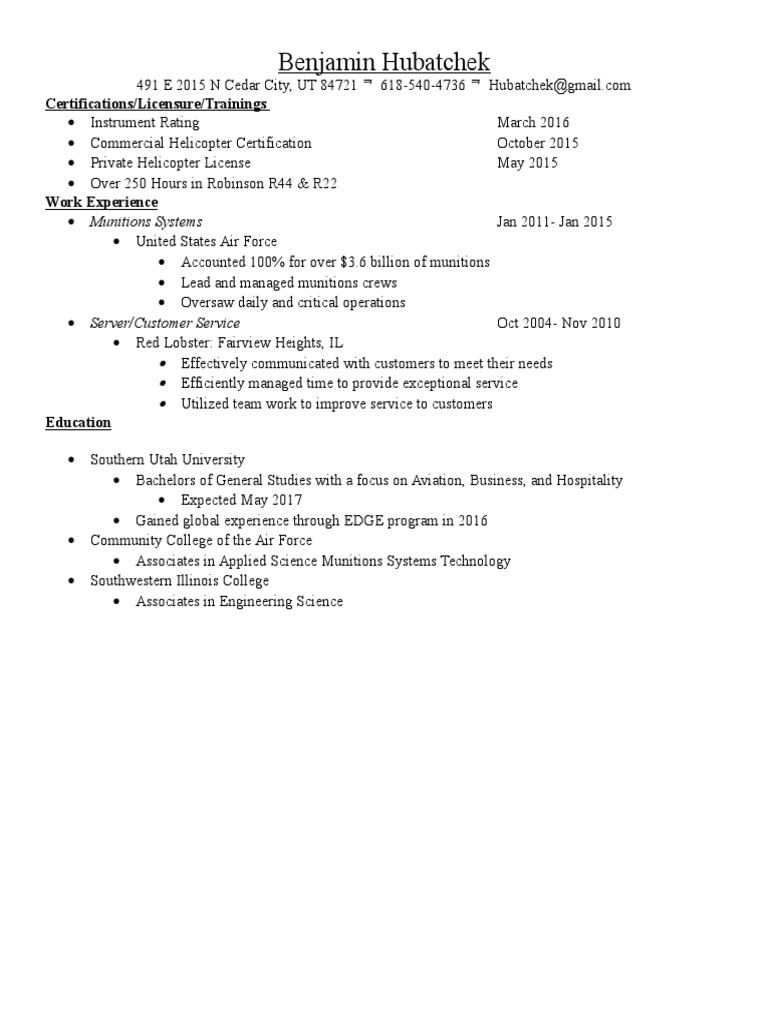 Bens Resume | PDF