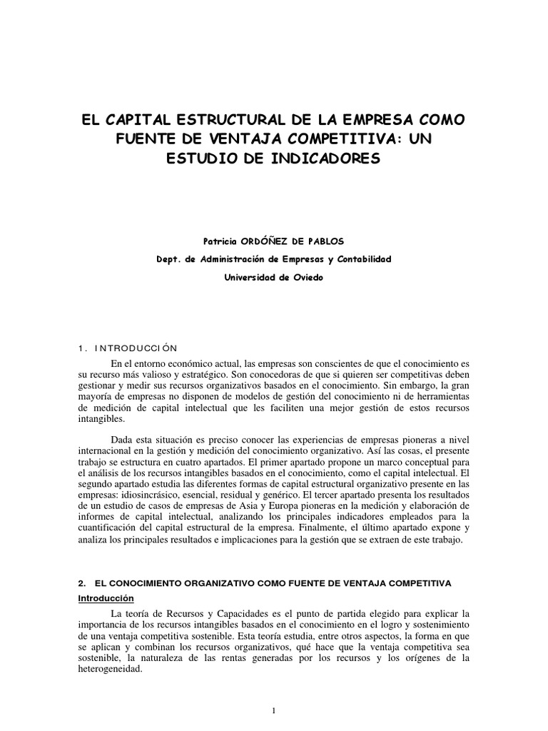 El Capital Estructural | PDF | Conocimiento | Calidad (comercial)