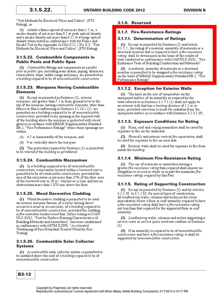 Pages From Ontario Building Code 2012 | PDF | Wall | Building Materials