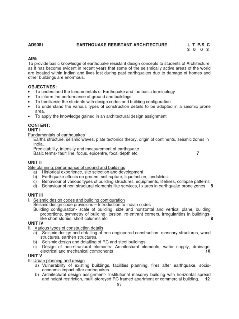 Earthquake Resistant Design Principles | PDF | Geological Hazards ...
