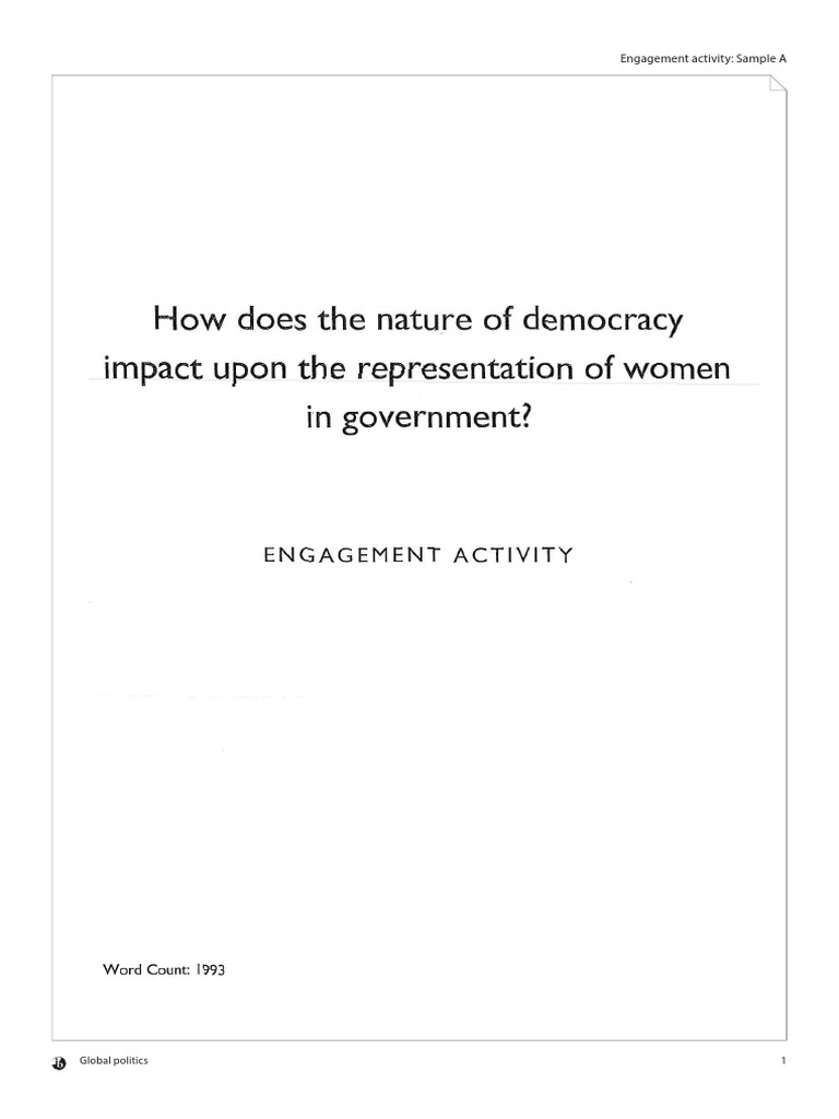 Engagement Activity: Sample A: Global Politics 1 | PDF
