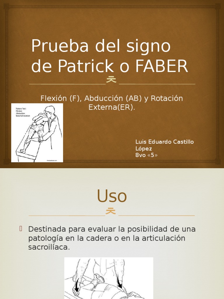 Prueba del Signo de Patrick o FABER | PDF | Ciencia y matemáticas