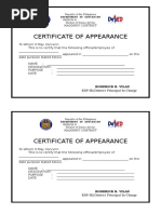 Certificate of Appearance Template | PDF