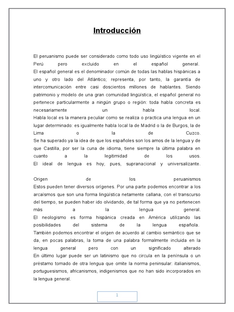Peruanismos y Jerga: Un Análisis | PDF | Jerga | Lengua española