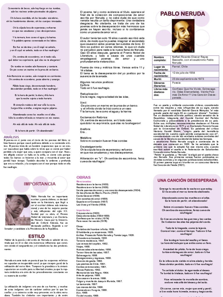 Tríptico de Pablo Neruda | PDF | Poesía