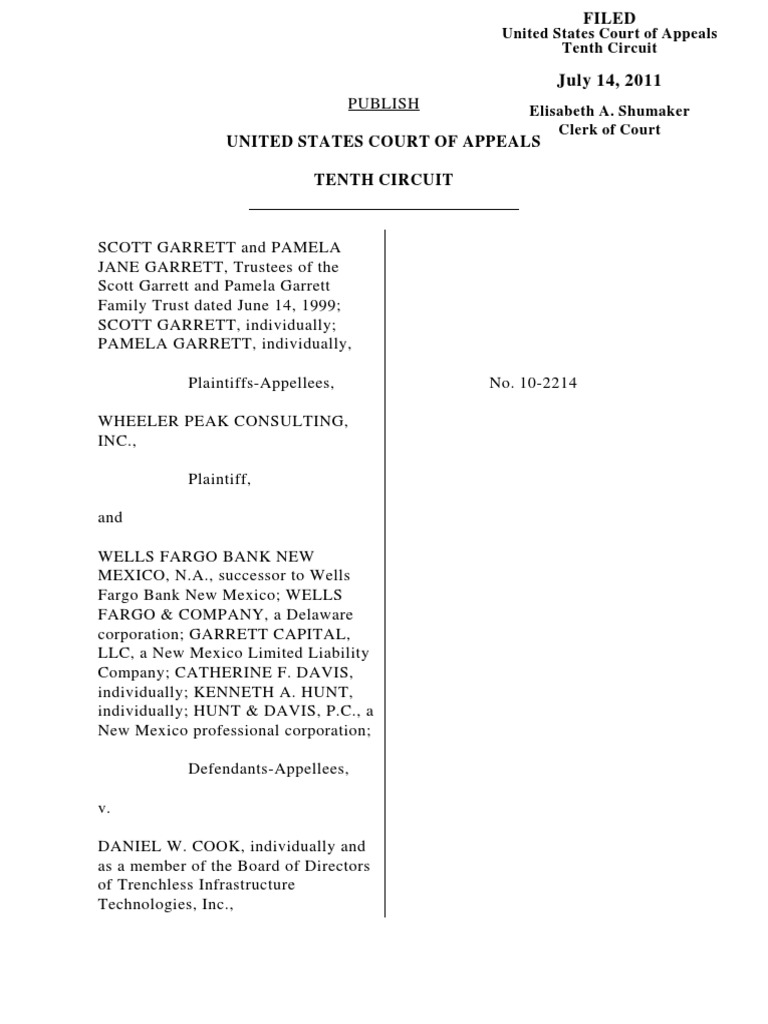 Garrett v. Cook, 652 F.3d 1249, 10th Cir. (2011) | PDF | Lawsuit ...
