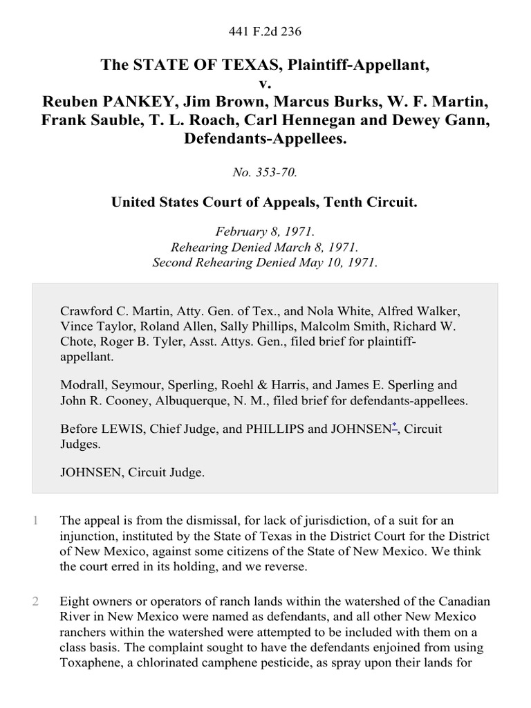 The State of Texas v. Reuben Pankey, Jim Brown, Marcus Burks, W. F ...