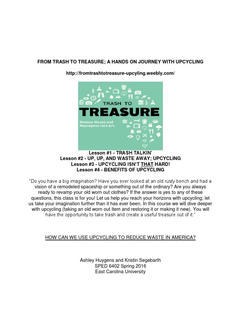 From Trash To Treasure A Hands On Journey With Upcycling | PDF ...