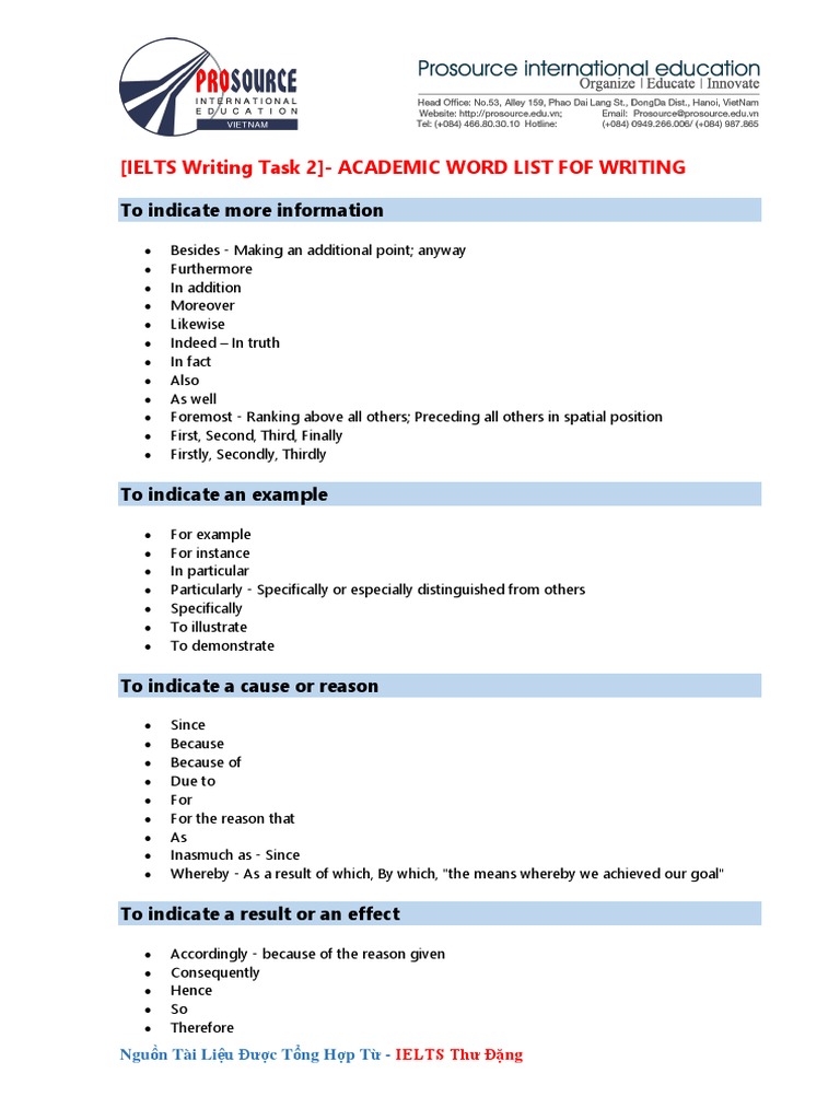 (IELTS Writing Task 2) Academic Word Lists | PDF | Emotions | Cognitive ...