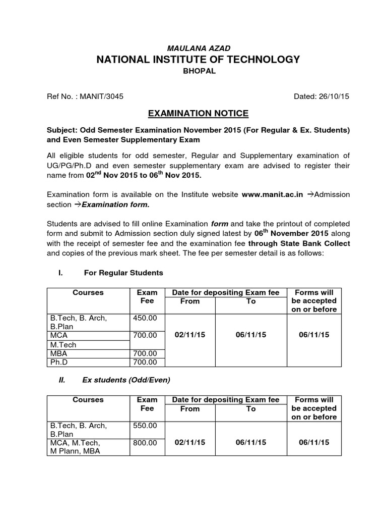 Exam Notice - JPG | PDF
