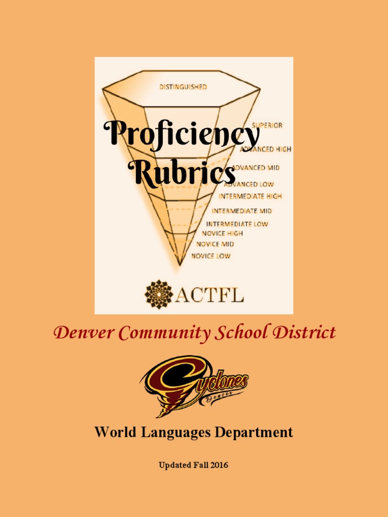 Denver Community School District World Language Proficiency Rubrics ...