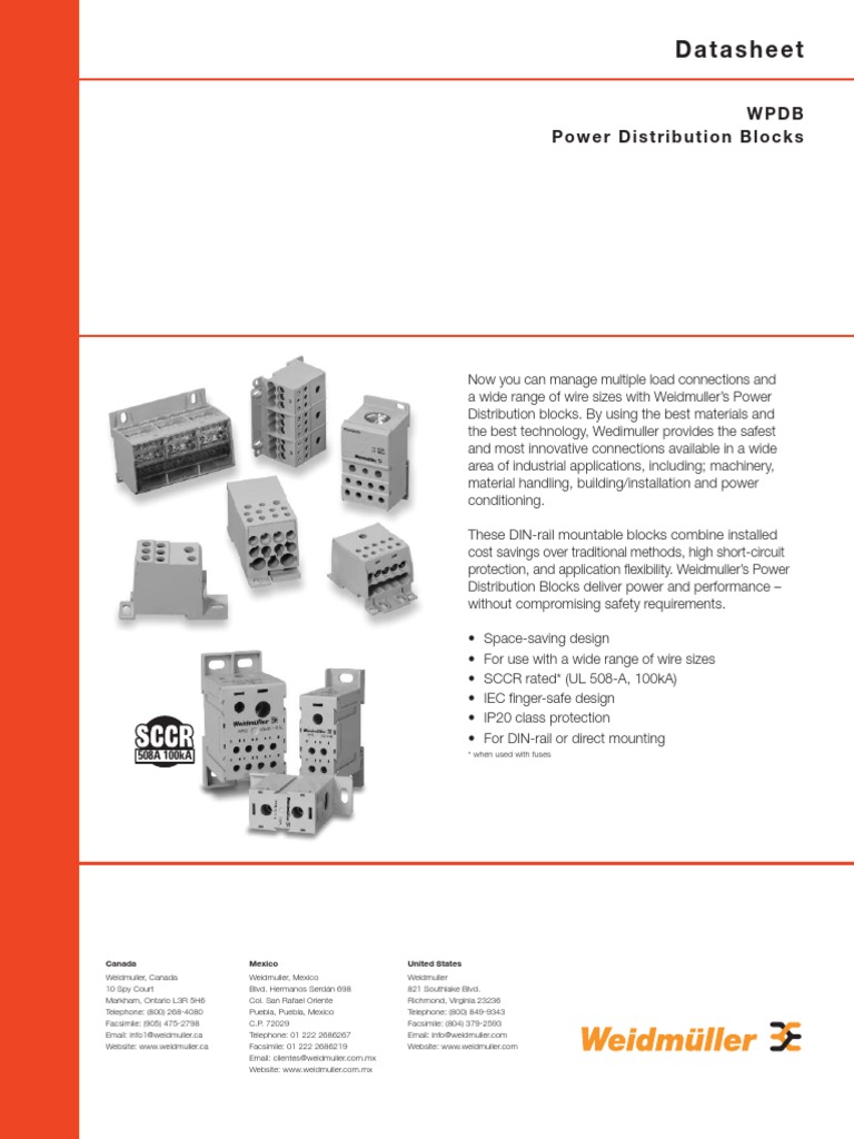 Weidmüller Power Distribution Blocks PDF | PDF | Electrical Conductor ...