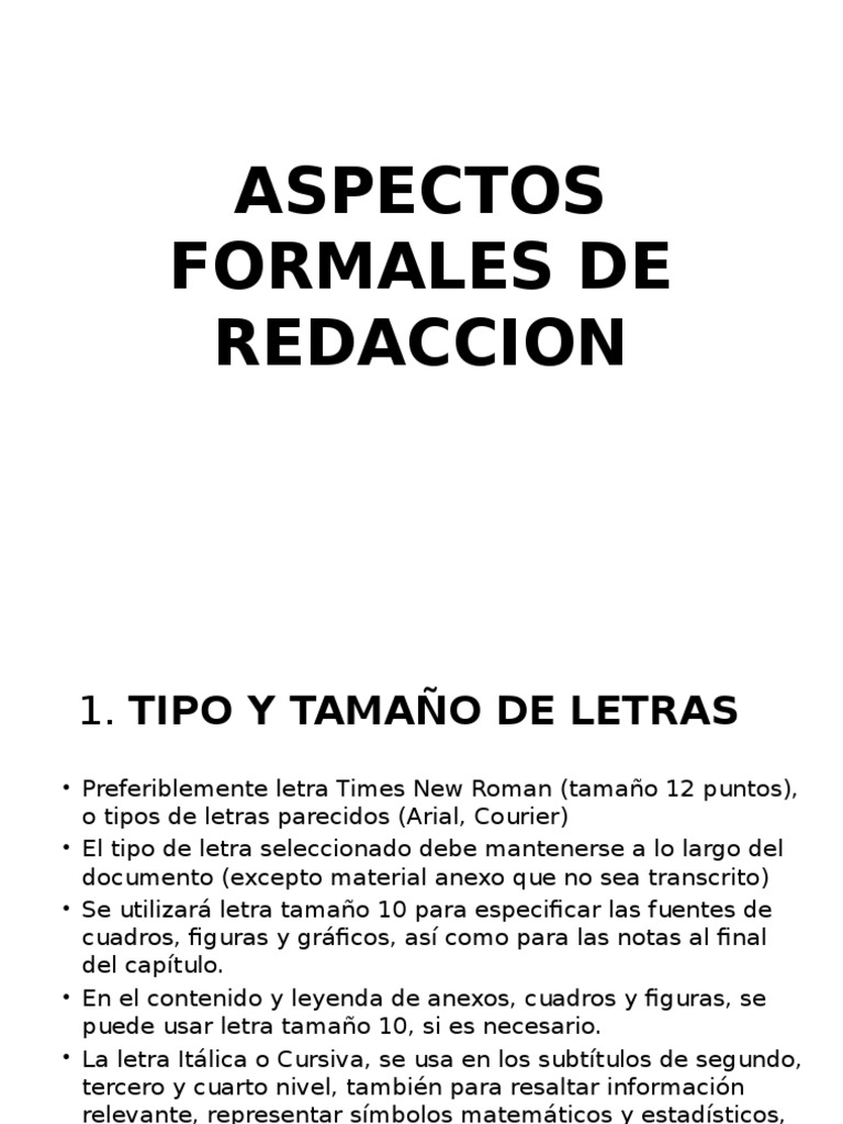 Aspectos Formales de Redaccion | PDF