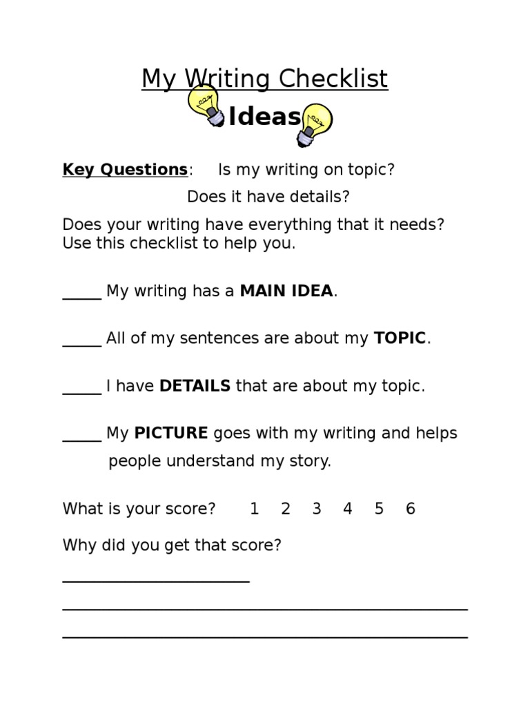 2nd Grade Writing Checklist | PDF | Punctuation | Grammar