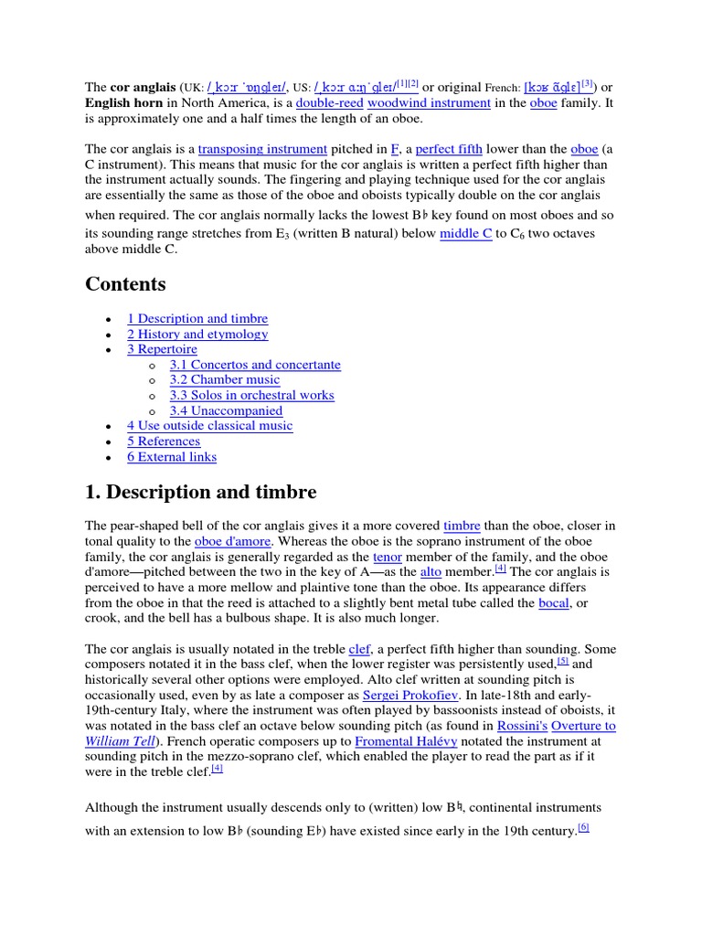 A Comprehensive Overview of the Cor Anglais: Its Description, History ...