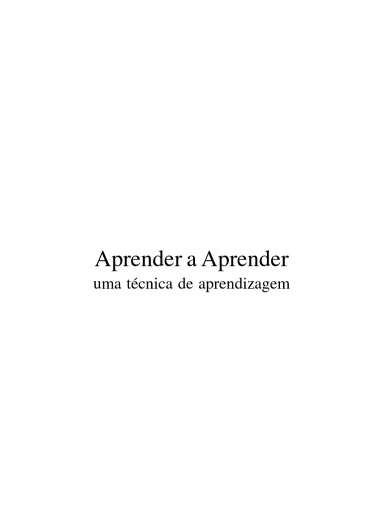 Aprendendo A Aprender | PDF | Bibliotecas | Aprendizado