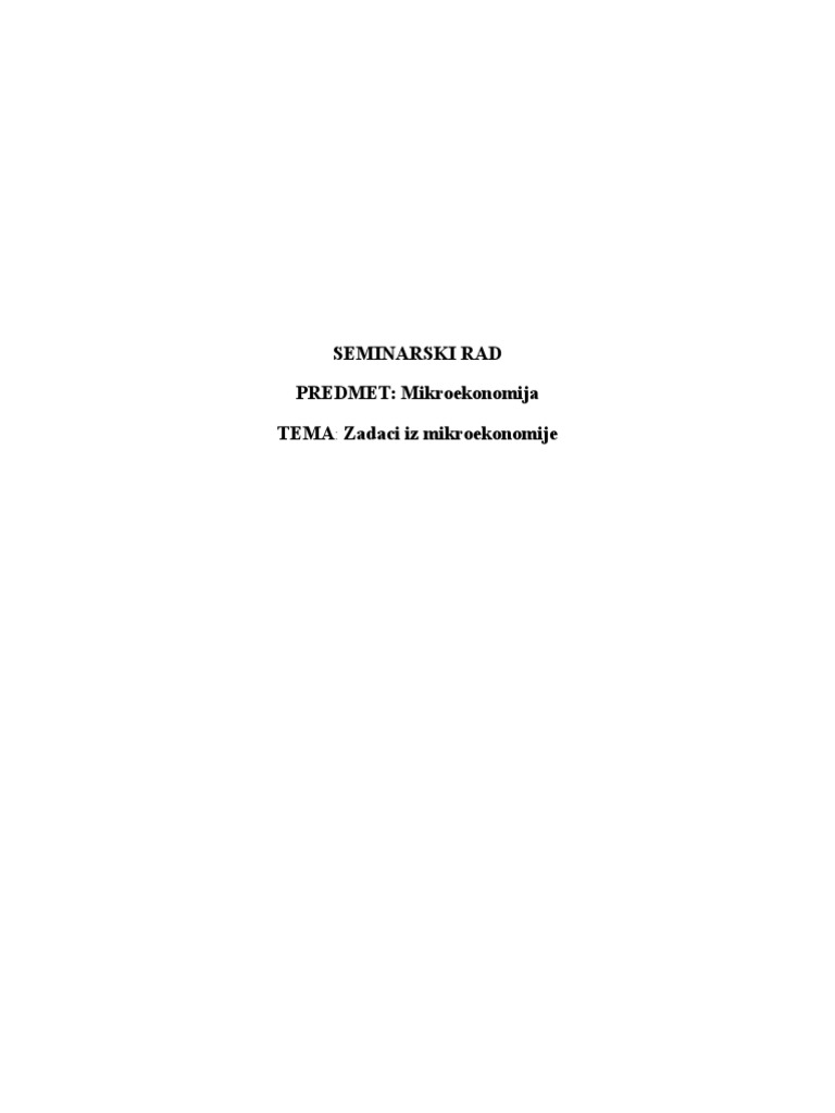 Mikroekonomija 1 | PDF