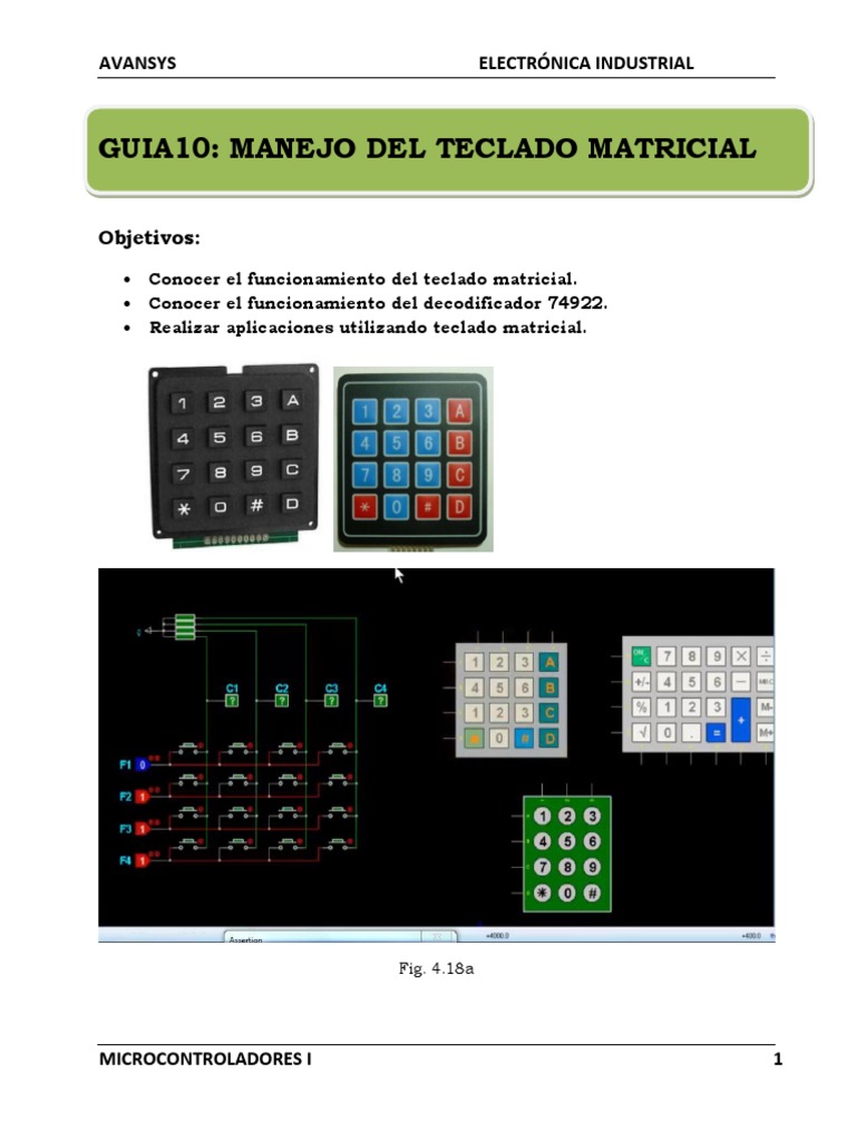 Guia10 Manejo de Teclado Matricial | PDF | Microcontrolador | Teclado