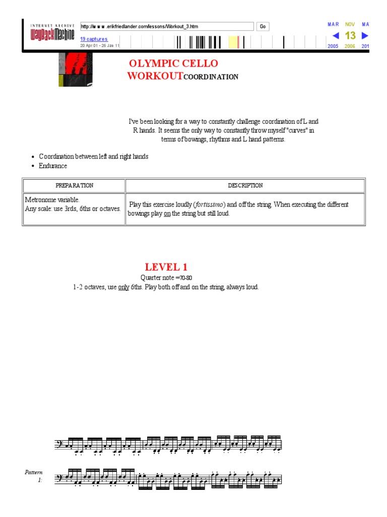 Olympic Cello Workout Lesson 3 | PDF