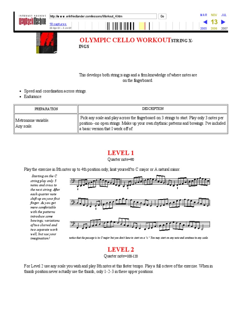 Olympic Cello Workout Lesson 4 | PDF