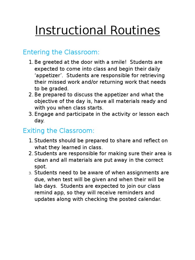 Instructional Routines | PDF | Pedagogy | Teaching