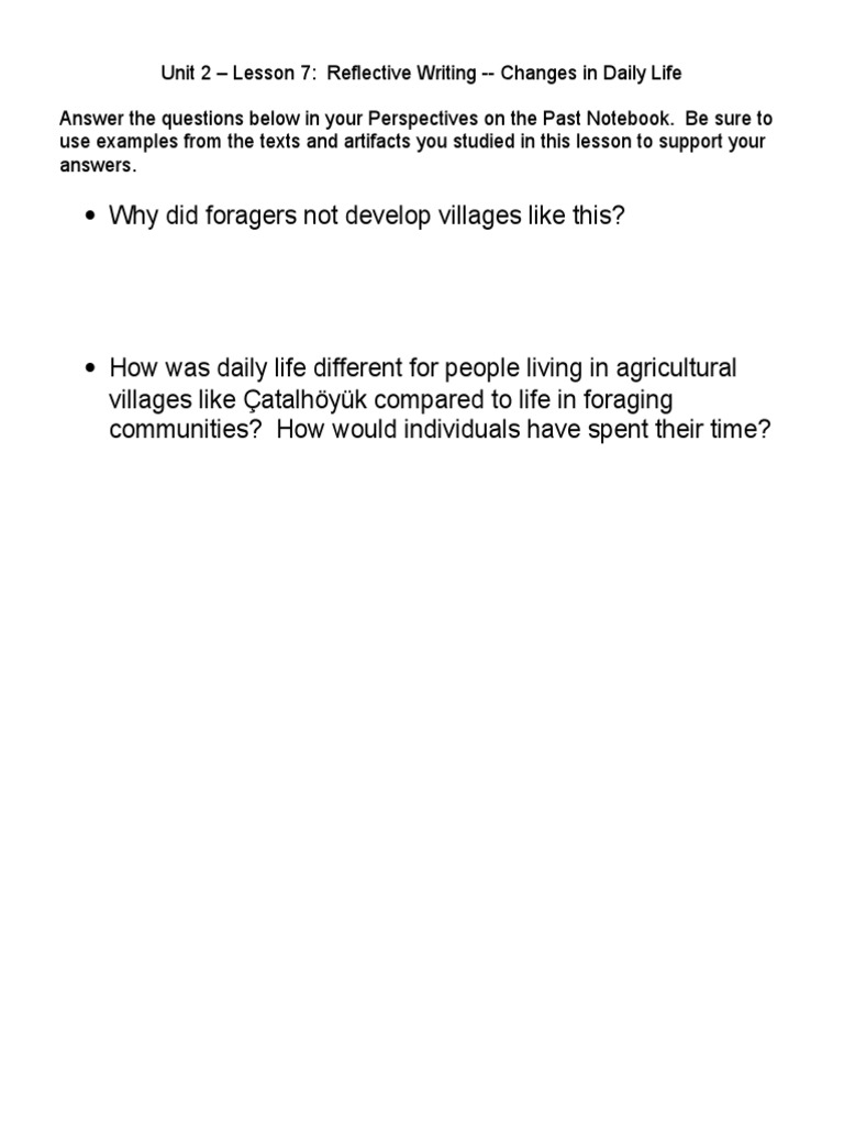 U2 l7 10 Reflective Writing - Changes in Daily Life | PDF | Foreign Language Studies
