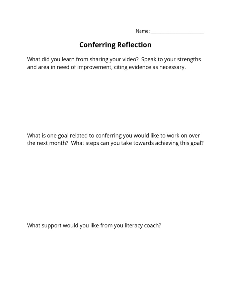 Conferring Reflection and Goal Setting | PDF | Career & Growth