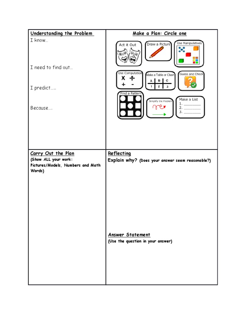 Problem-Solving Plan Template | PDF | Art