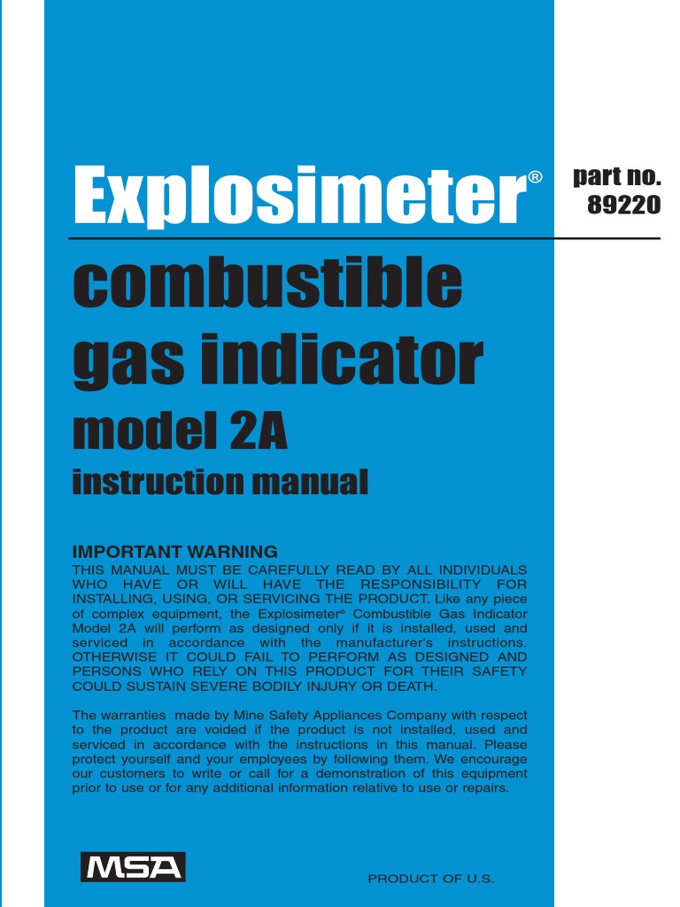 Explosimeter Combustible Gas Indicator Manual | PDF