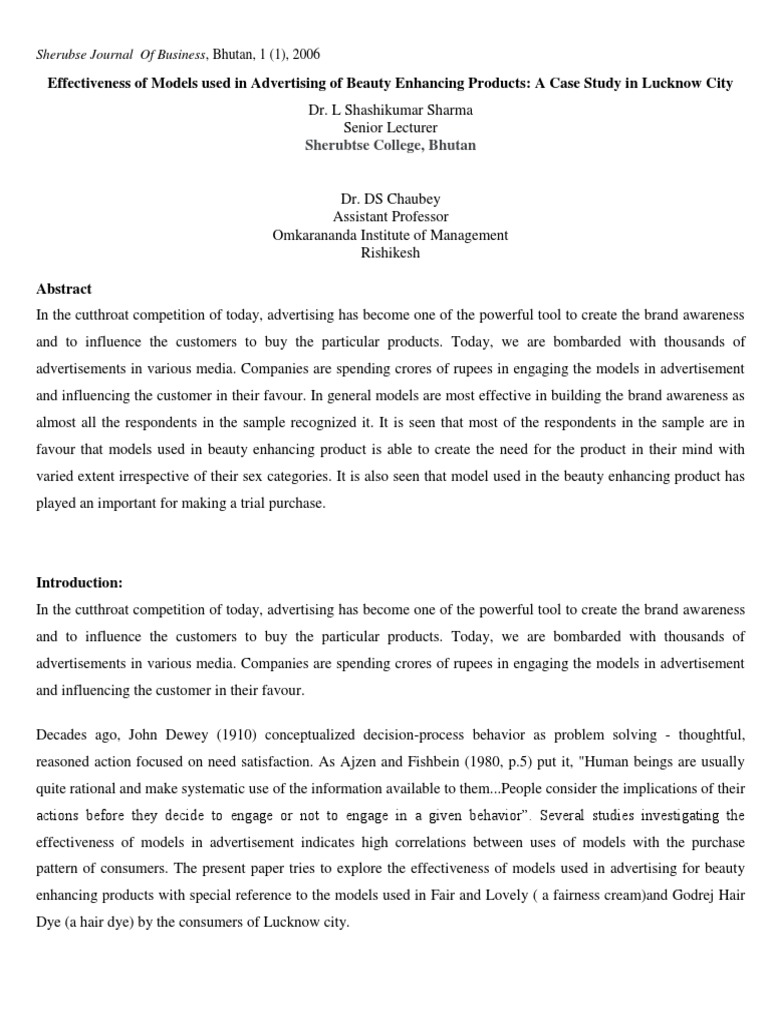 Effectiveness of Model (Latest) | PDF | Consumer Behaviour | Advertising