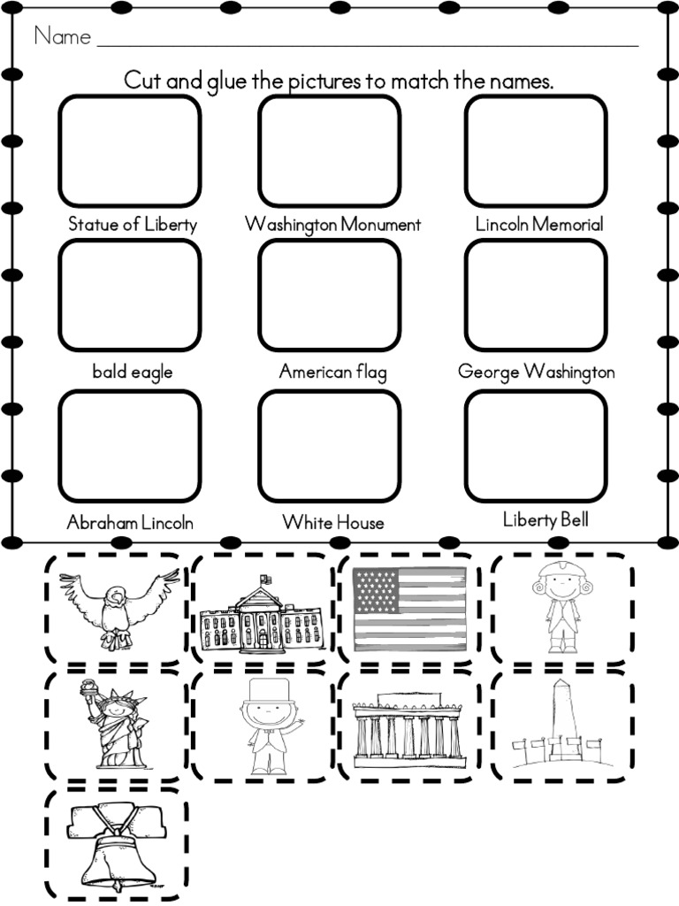 Match Pictures to American Symbols | PDF | Sports & Recreation