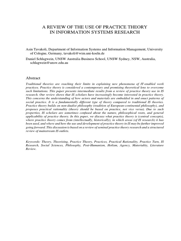 Practice Theory Review - revFINAL | PDF | Theory | Concept